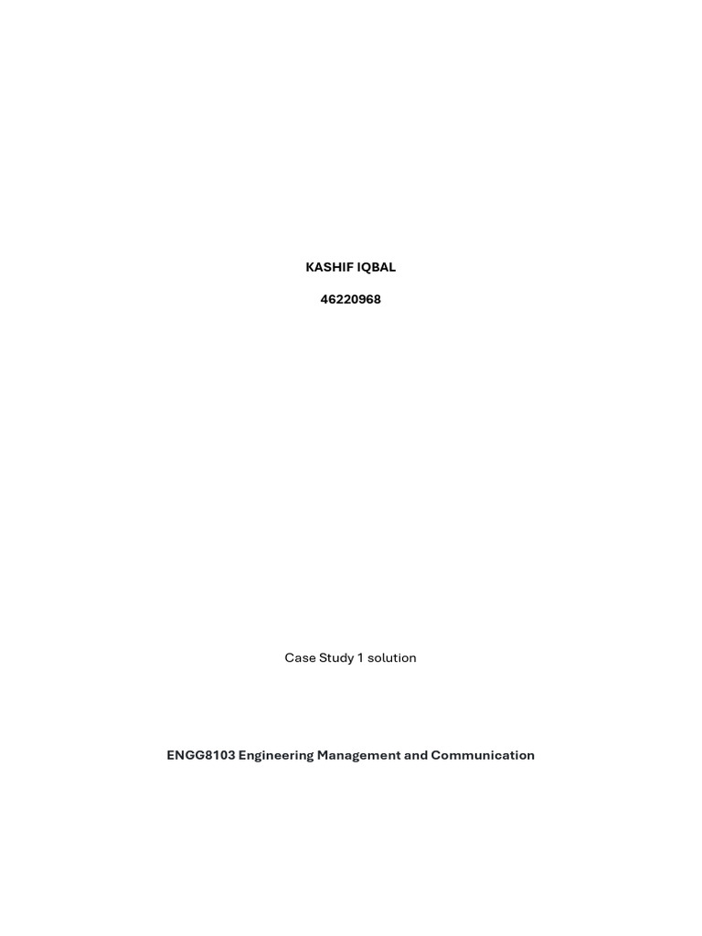 Communication Case Study 1 | PDF | Project Management | Governance