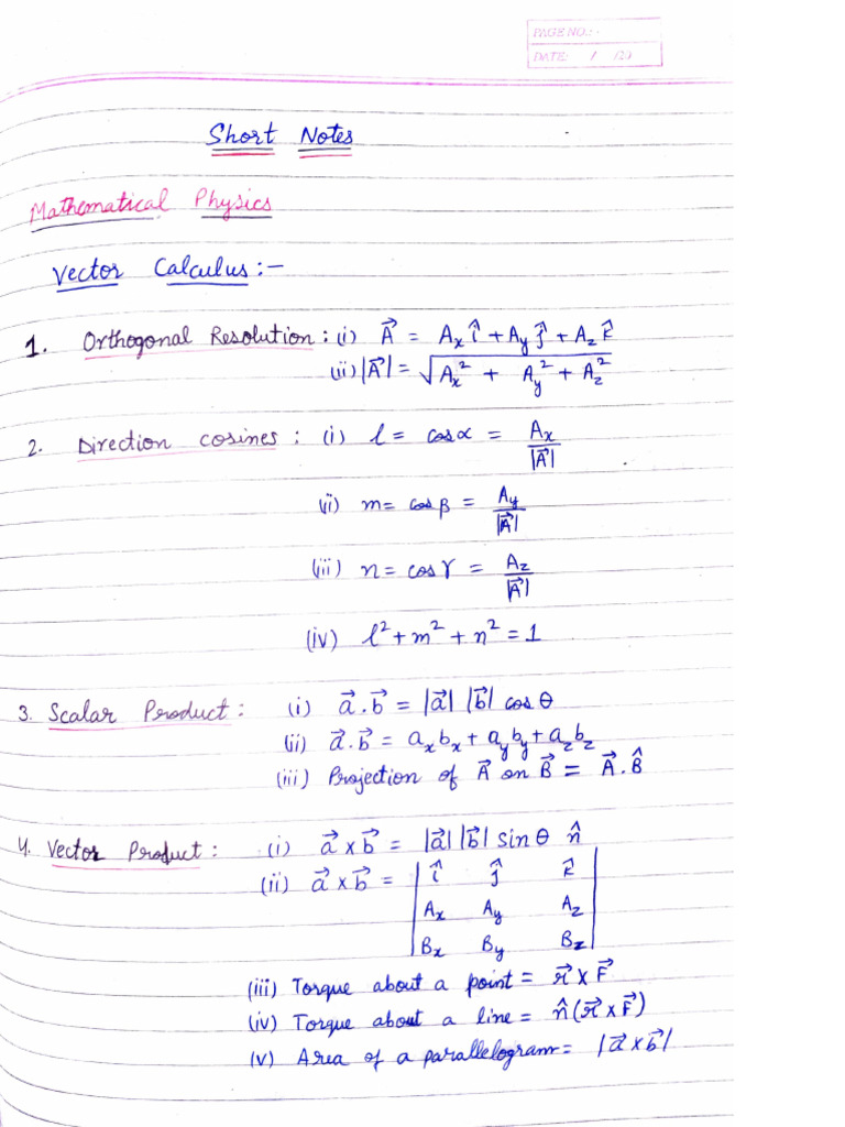Mathematical Physics Short Notes | PDF