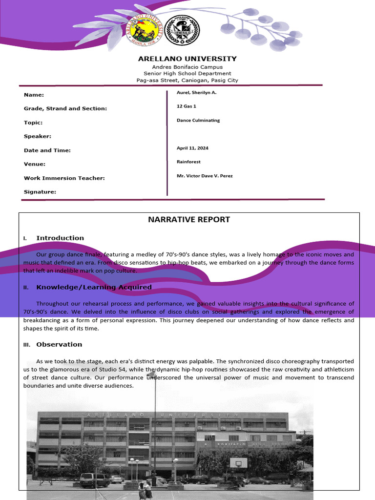Final Dance Culminating | PDF | Dances | Hip Hop Music