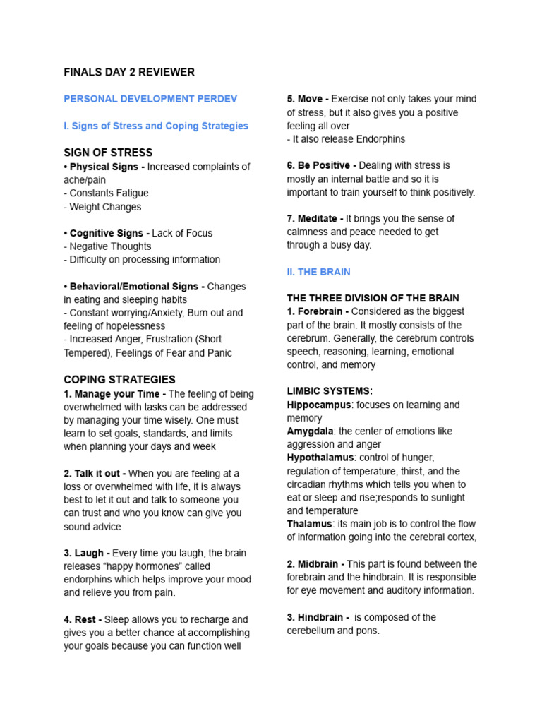 Perdev Reviewer | Download Free PDF | Brain | Perception