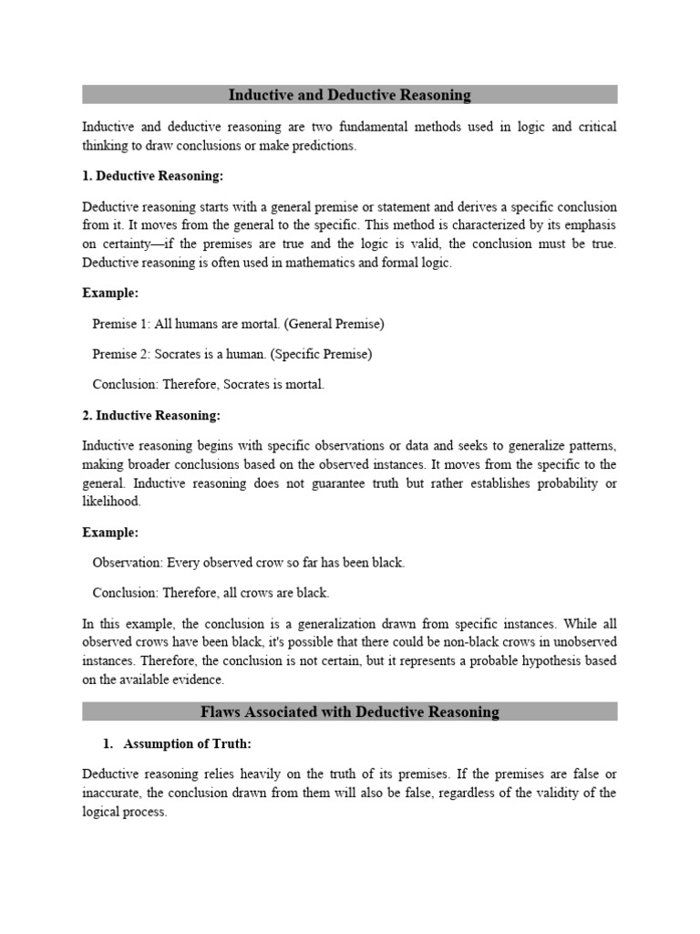 Inductive and Deductive Reasoning-1 | PDF | Inductive Reasoning ... Inductive and Deductive Reasoning-1 | PDF | Inductive Reasoning ...