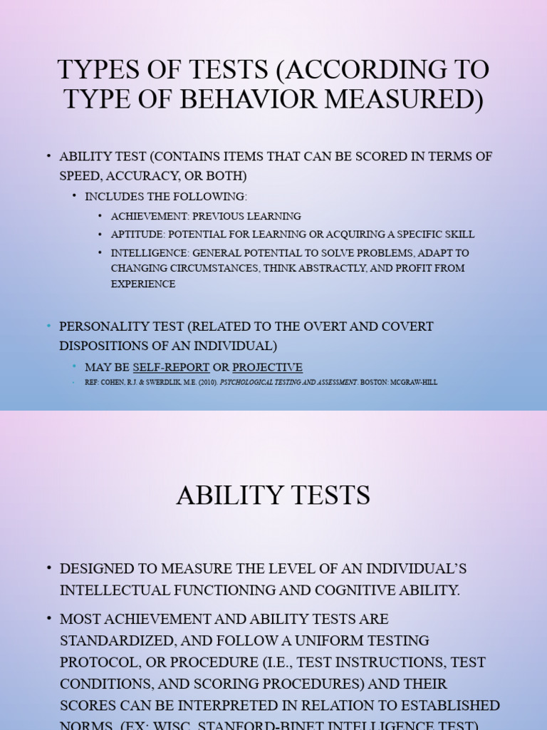 ABILITY TESTS LECTURE DLSU short version-2 | PDF | Intelligence ...