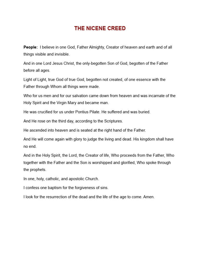 The Nicene Creed Explained | PDF