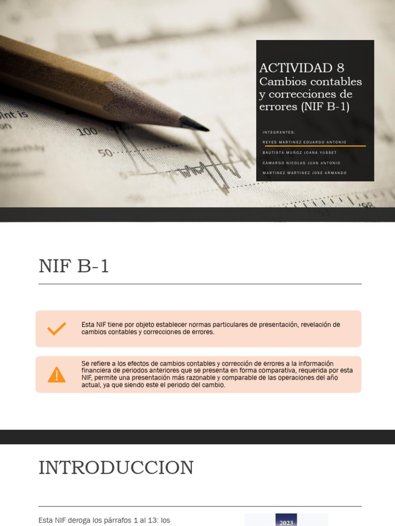 Cambios Contables y Correcciones NIF B-1 | PDF | Contabilidad | Estado financiero