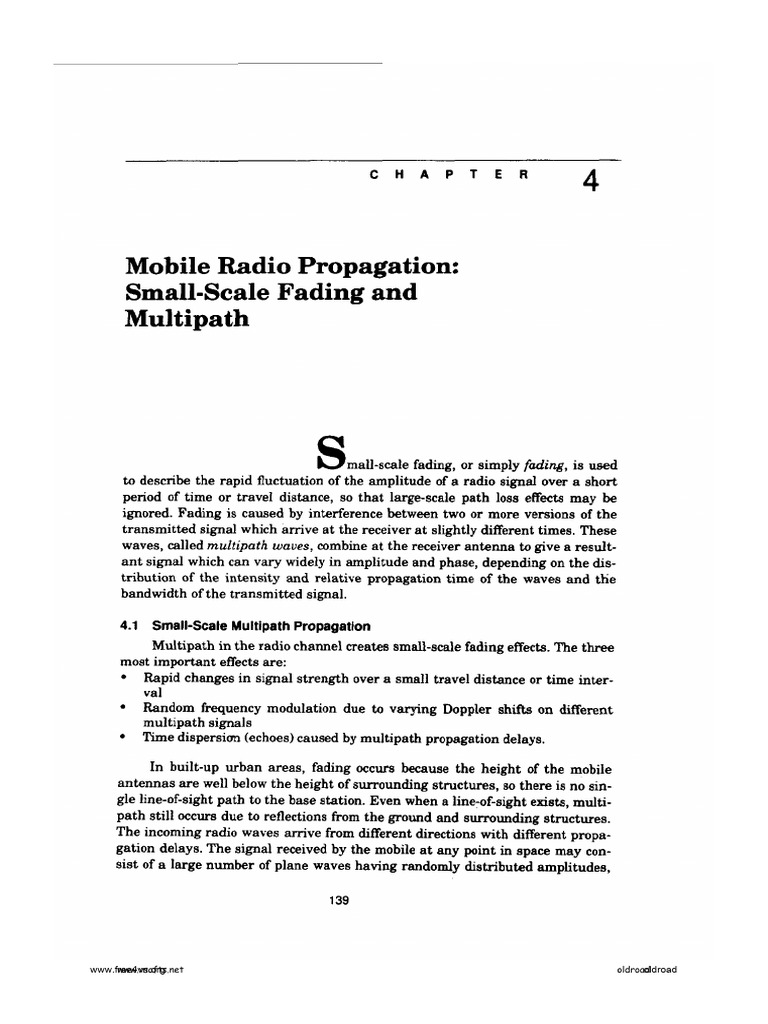 Rappaport Chapter SmallScaleFading | PDF