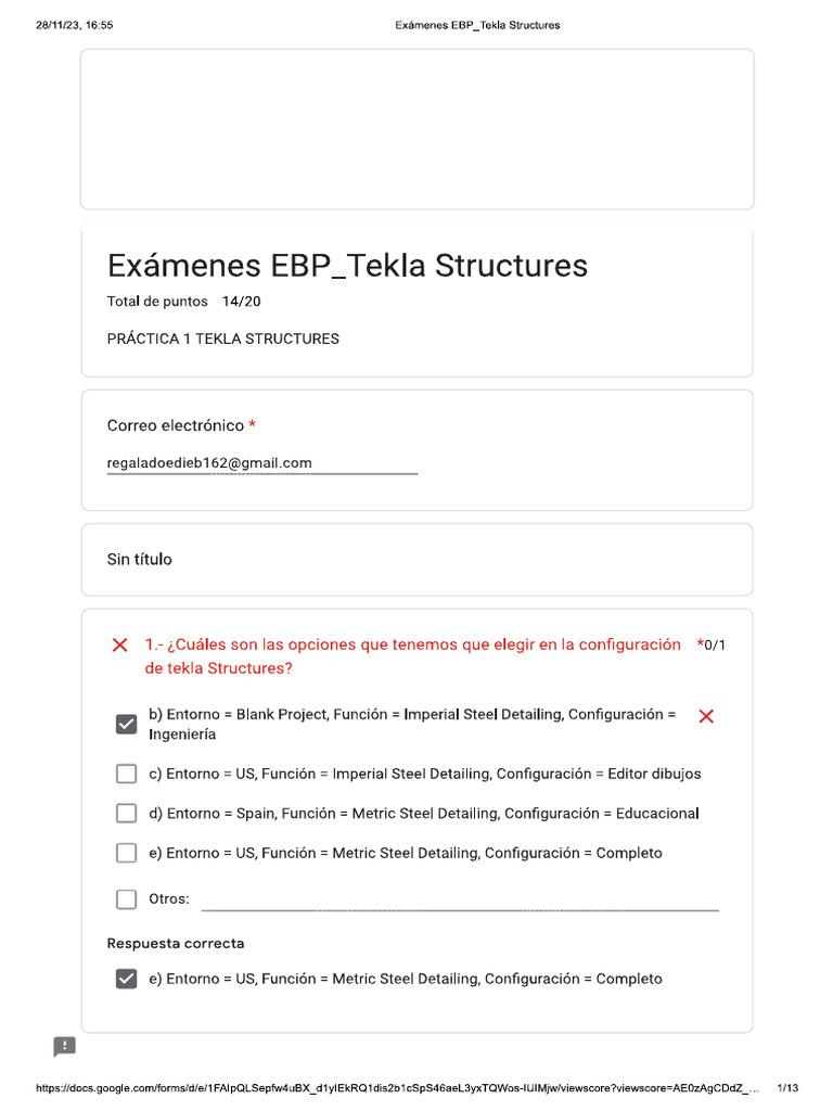 Exámenes EBP - Tekla Structures | PDF