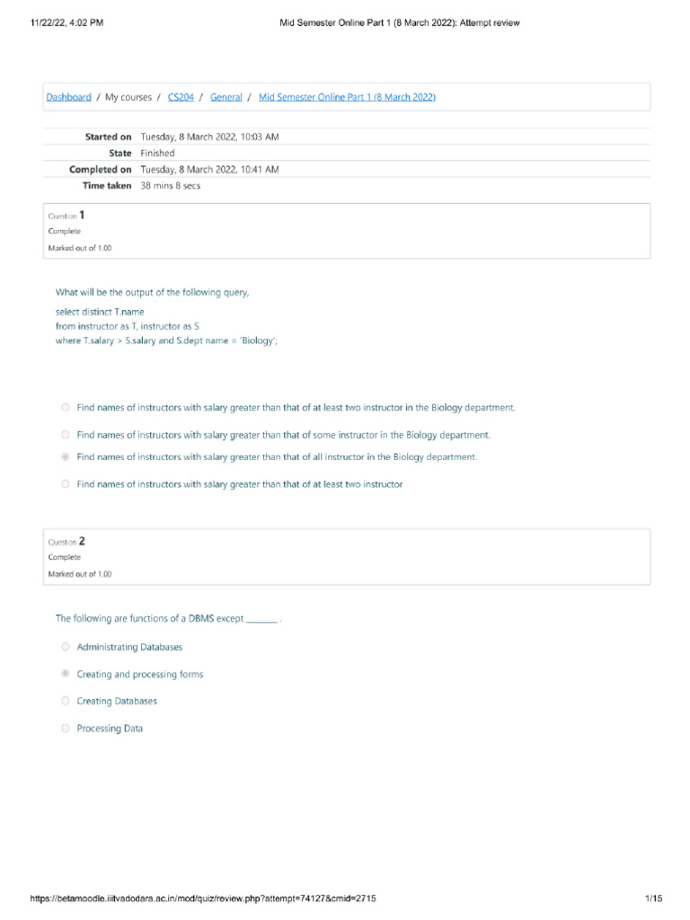Mid Sem | PDF | Databases | Data Model
