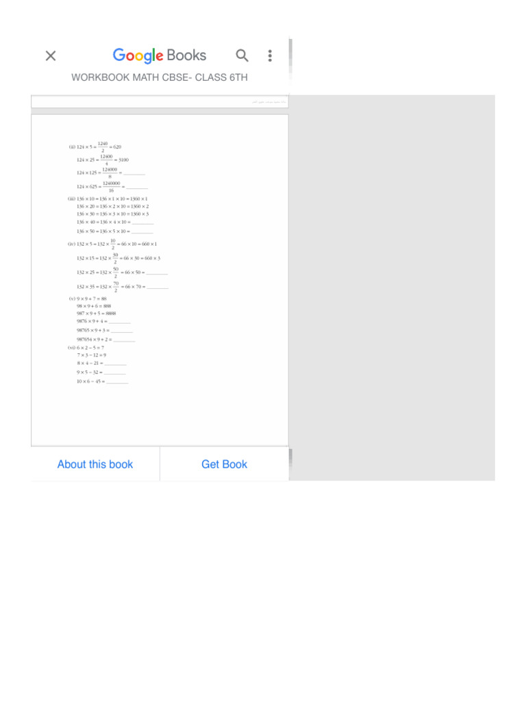 WORKBOOK MATH CBSE - CLASS 6TH - Arihant Experts - Google Books | PDF