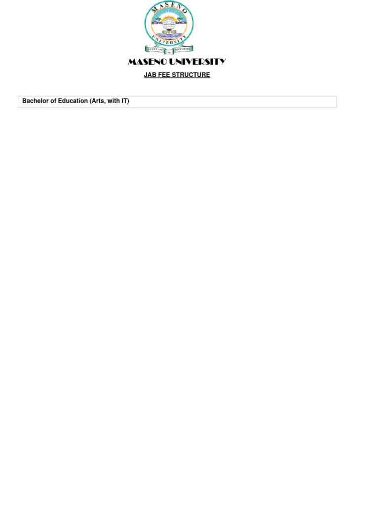 Maseno University Fee Structure 2025 | PDF | Fee | Payments