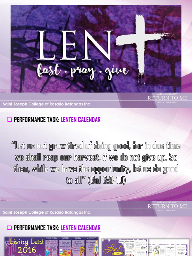 Supplementary Lesson With PT Lenten Season | PDF | Lent | Jesus