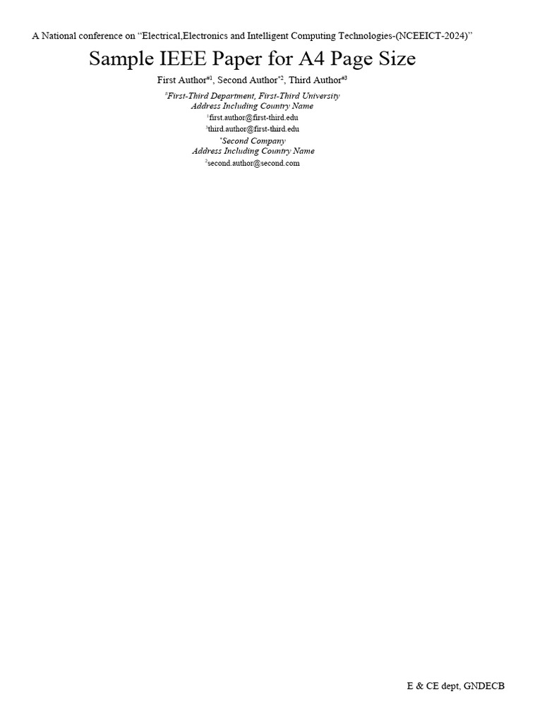 NCEEICT Conference Paper Format | PDF | Text