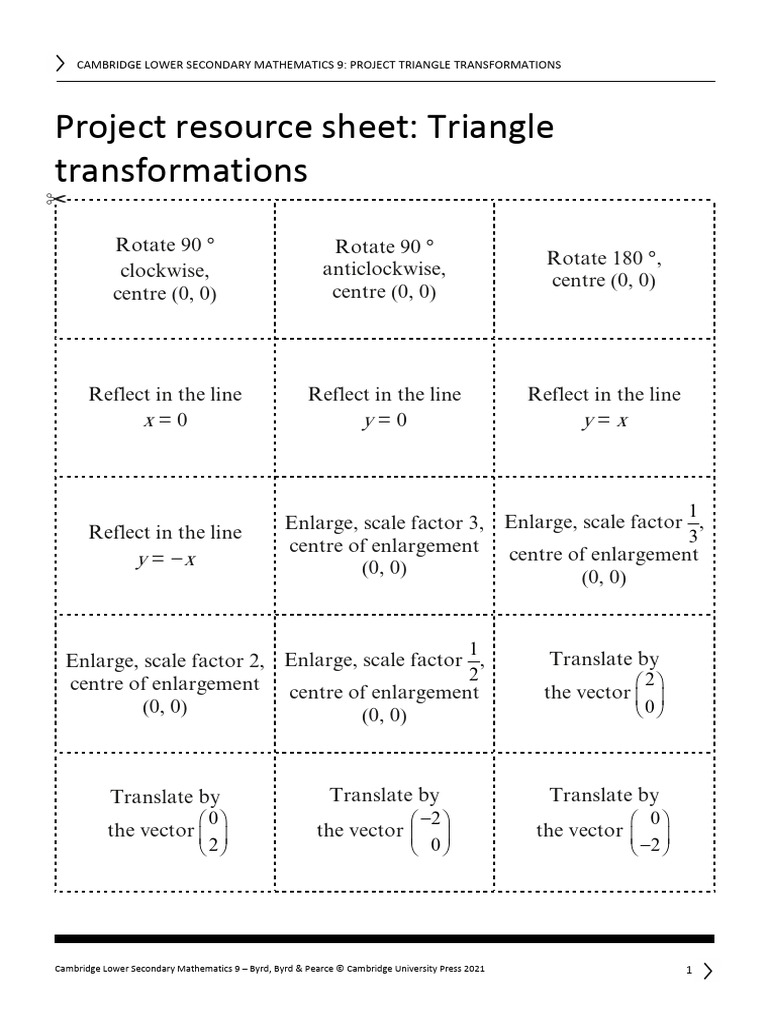 Resource Sheet 13 Triangle Transformations | PDF | Physics ...