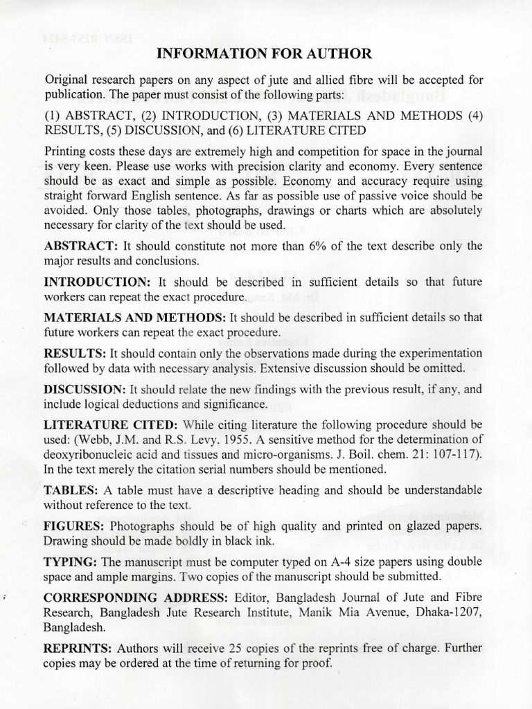 Information For Author of BJRI Journal | PDF