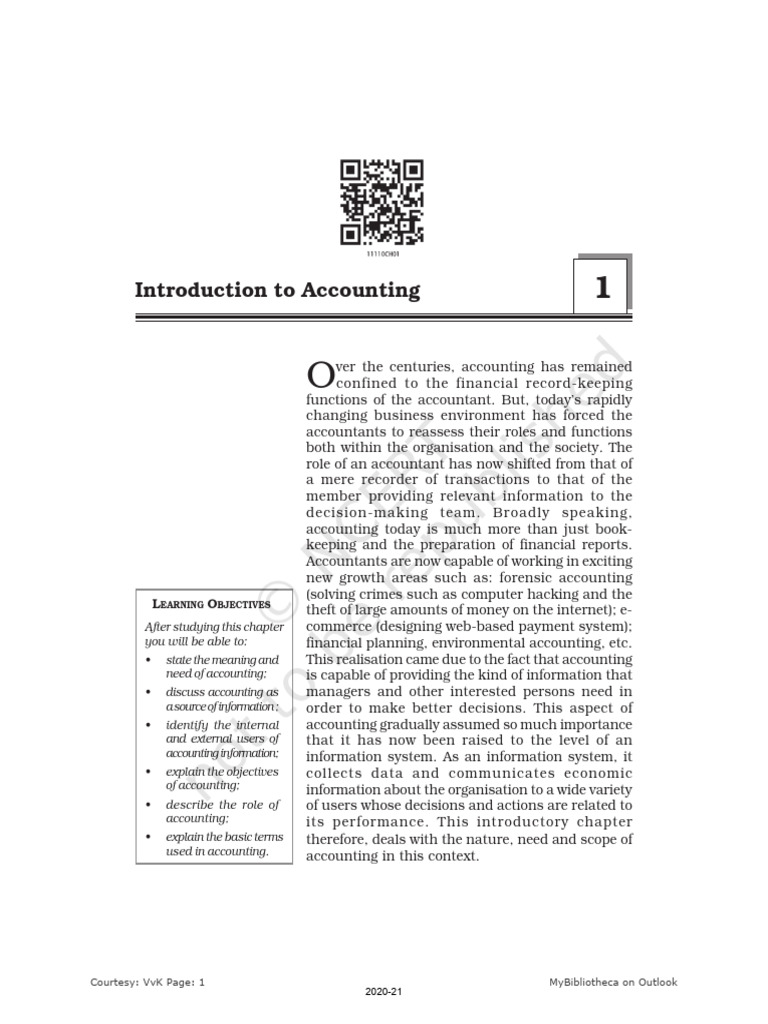 Notes Unit 1 Introduction To Accounting | PDF | Expense | Business