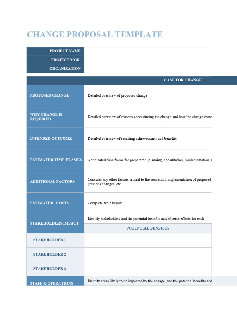 IC Change Proposal Template 8759 Updated1 | PDF | Business