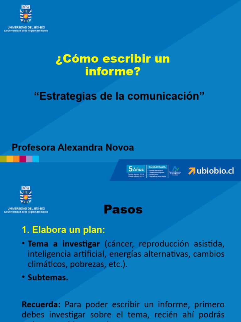 Cómo Escribir Un Informe | PDF