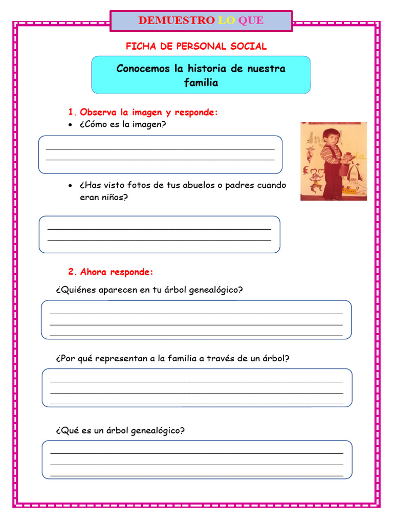 Ficha Personal - Historia de Mi Familia | PDF