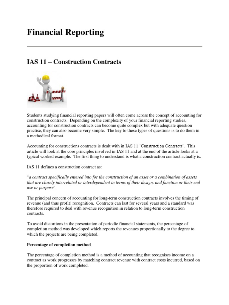 Financial Reporting: IAS 11 - Construction Contracts | PDF | International Financial Reporting ...