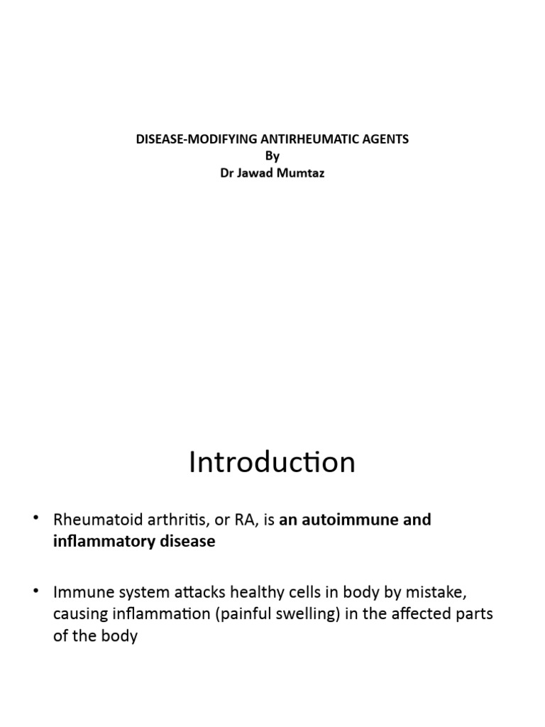 Disease-Modifying Agents for RA Treatment | PDF | Rheumatoid Arthritis ...