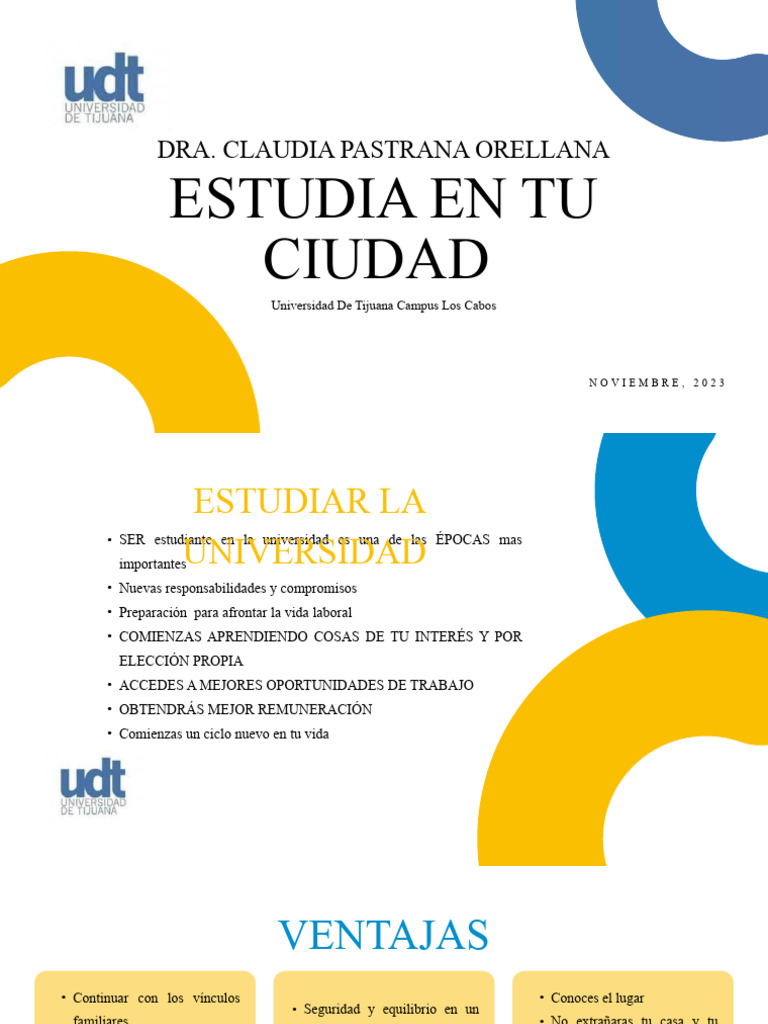 Platica Estudia en Tu Ciudad Udt - PPTX - 20231115 - 191640 - 0000 | PDF | Economias