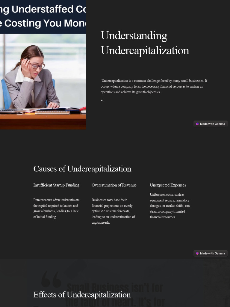 Understanding Undercapitalization | PDF