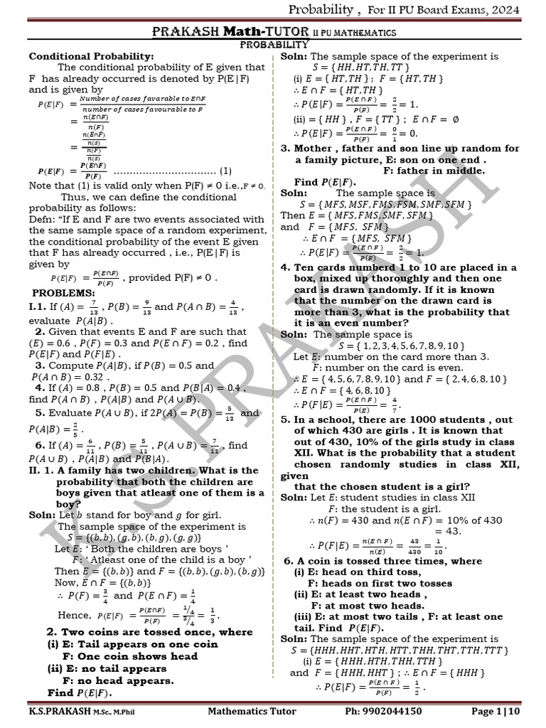 Probability 2024 | PDF | Probability | Probability Theory Probability 2024 | PDF | Probability | Probability Theory