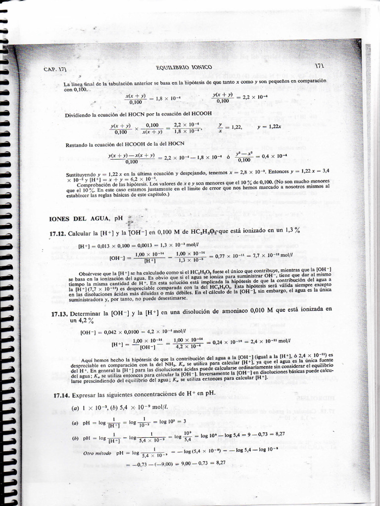 EJERCICIOS PH SOLUCIONES ACUOSAS 2 | PDF | Sustancias químicas | Química Física