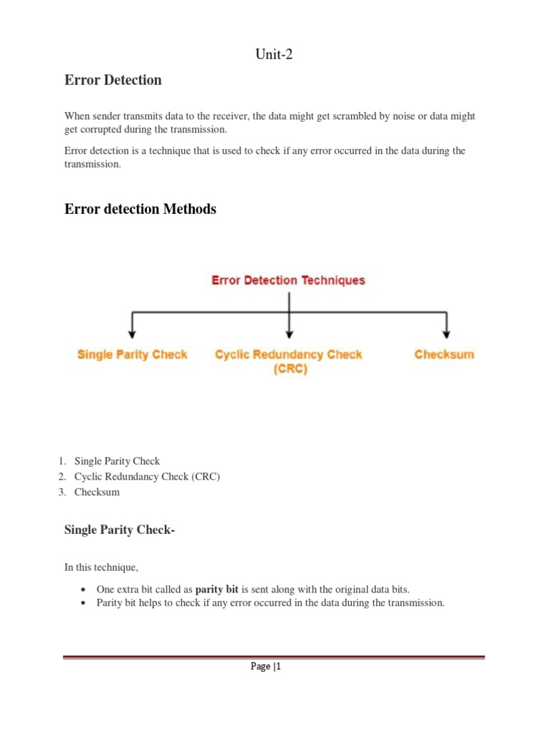 CN Unit-2 | PDF | Channel Access Method | Error Detection And Correction
