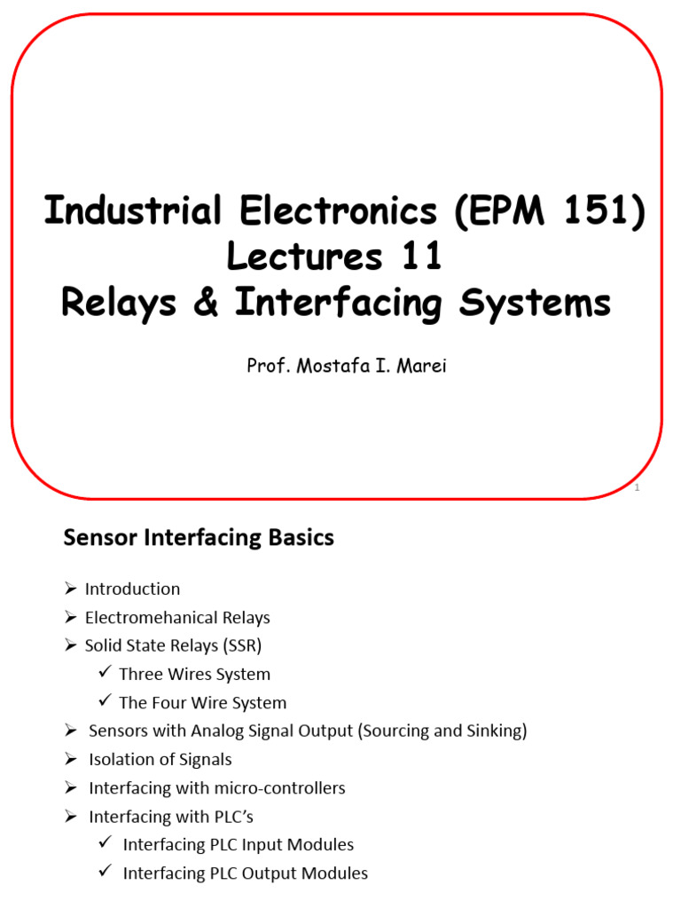 11 Interfacing | PDF | Relay | Programmable Logic Controller