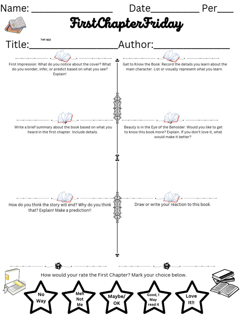 First Chapter Book Review Template | PDF