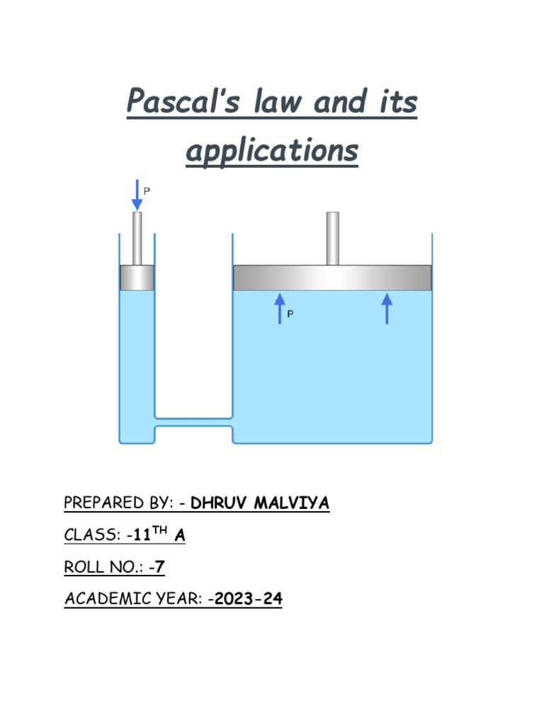 Pascal’s Law for High Schoolers | PDF | Pressure | Brake