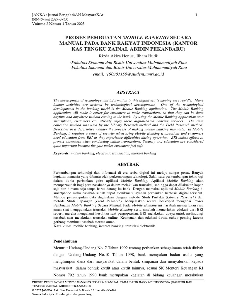 Proses Manual Pembuatan Mobile Banking BRI | PDF | Pengelolaan Keuangan ...