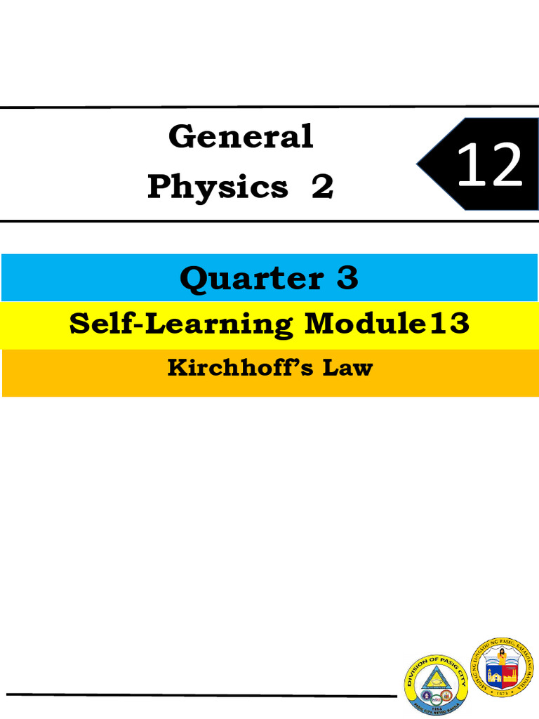 Gen - Phy2 12-q3 Slm-13-Kirchoff's Law Student's | PDF | Electrical Network | Voltage
