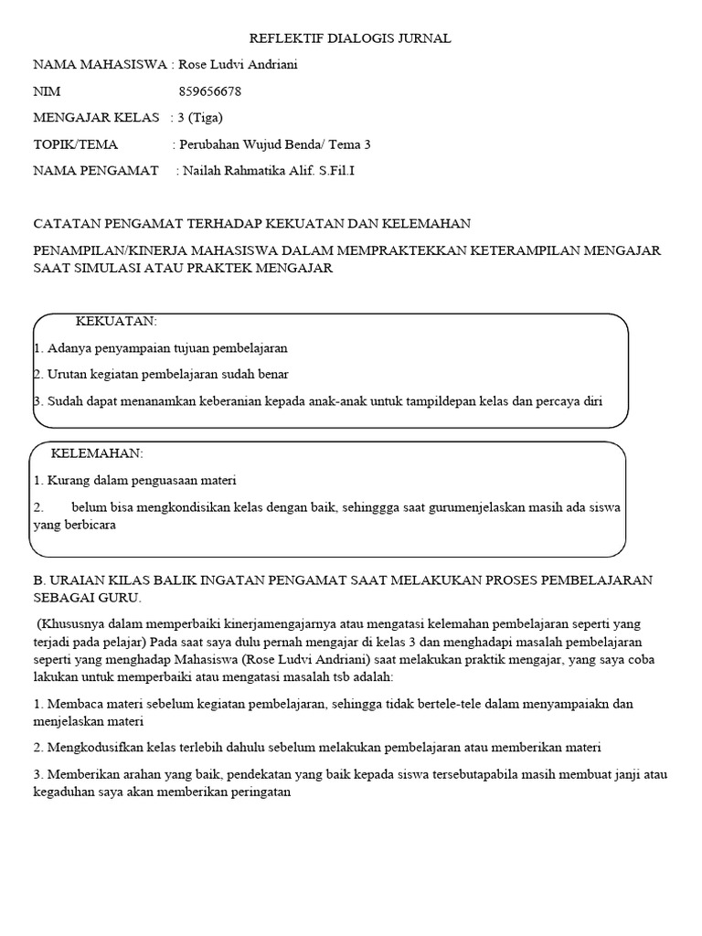 Jurnal Dialogis Reflektif Tugas PKM Sesi 3 | PDF