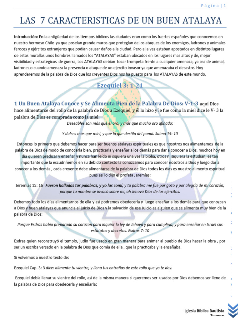 Las 7 Caracteristicas de Un Buen Atalaya | PDF | Jesús | Pecado