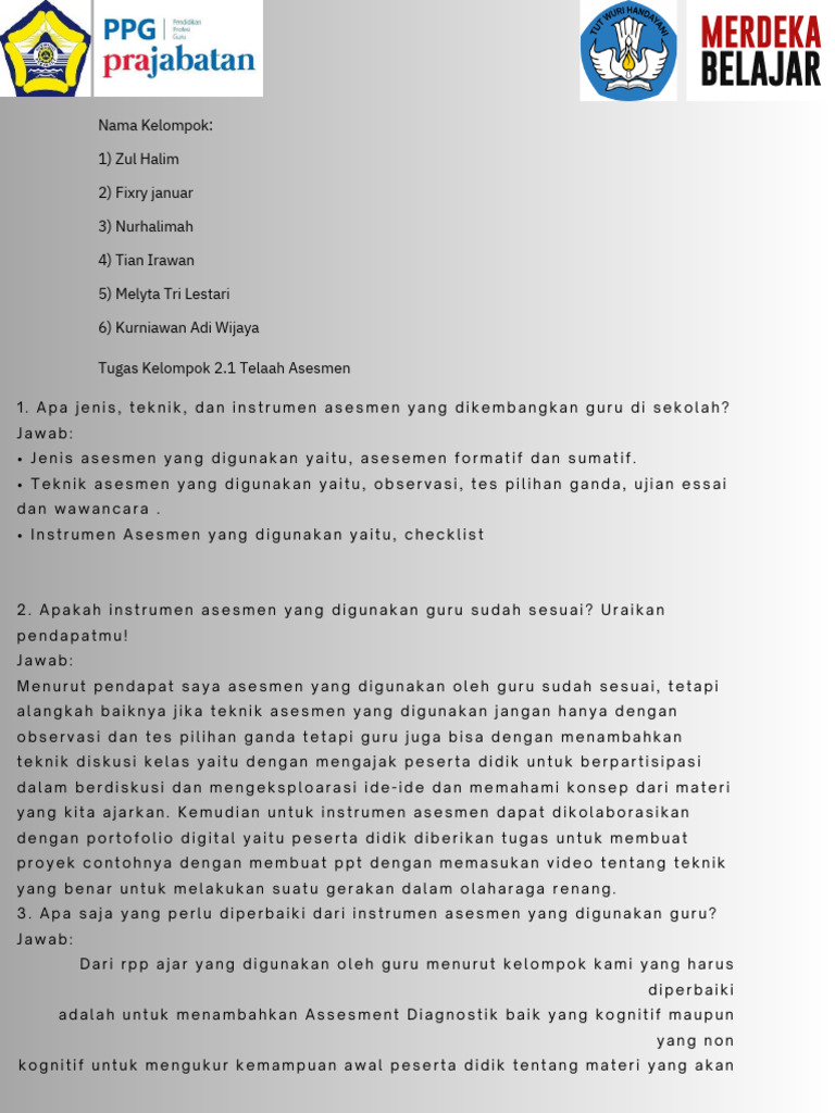 Tugas Kelompok 2.1. Telaah Instrumen - PDF - 20240312 - 115409 - 0000 | PDF