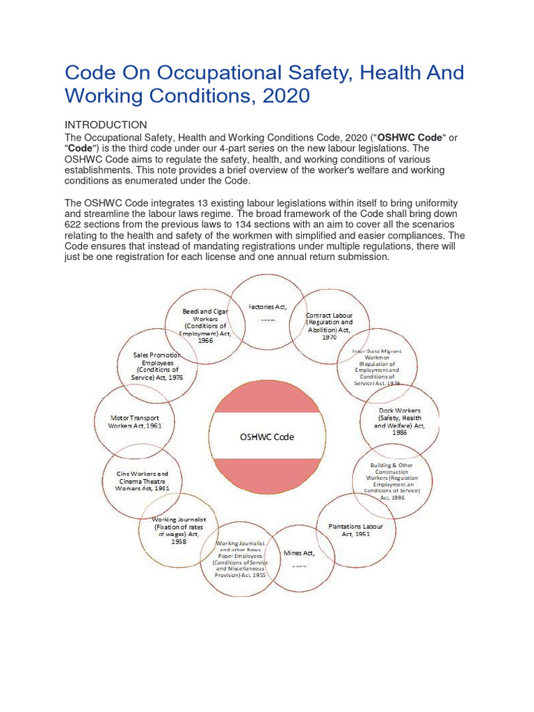 Code On Occupational Safety 2020 | PDF | Employment | Occupational ...