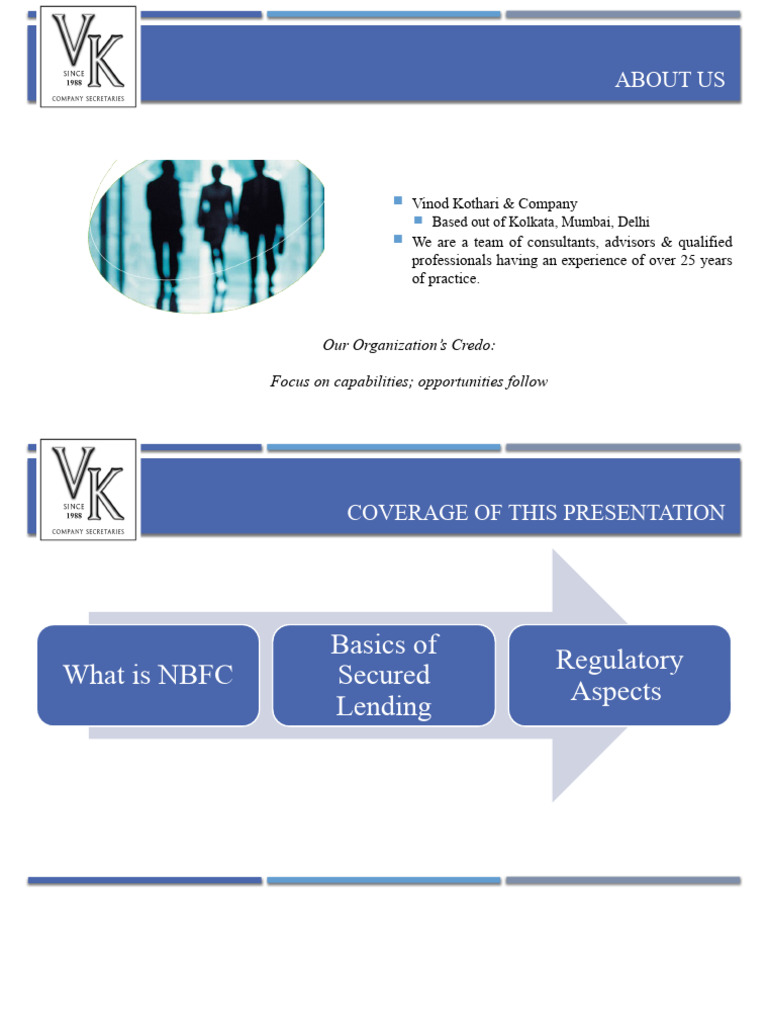 Presentationon NBFCs | PDF | Security Interest | Mortgage Law