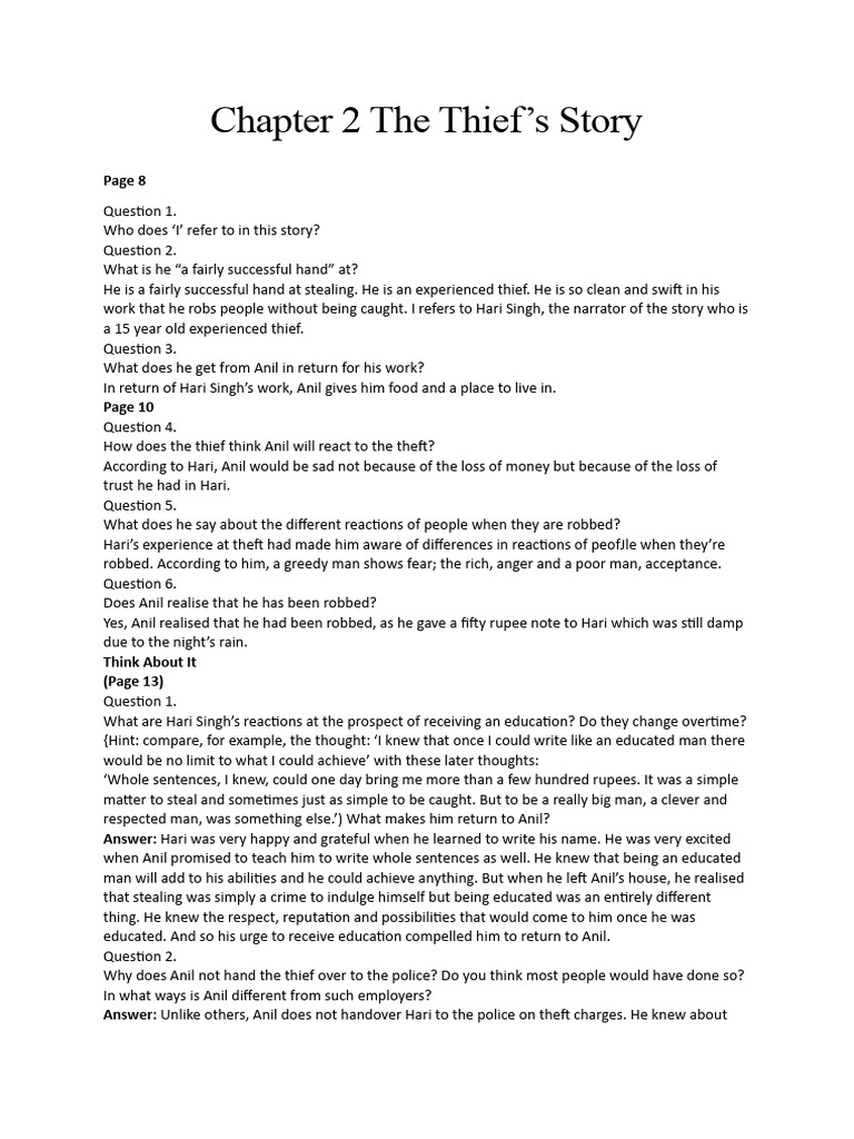 The Thief's Story | PDF | Theft