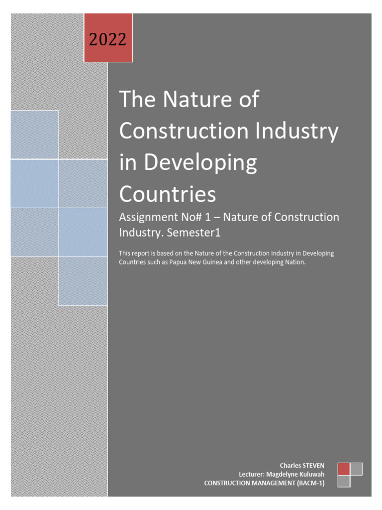 The Nature of The Construction Industry in Developing Countries by ...