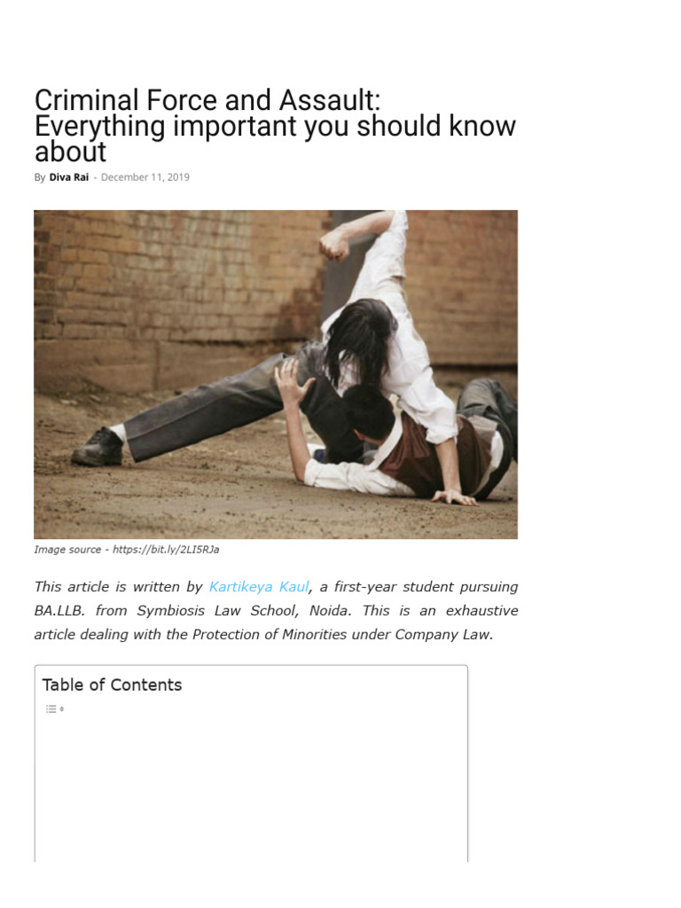Understanding Criminal Force and Assault | PDF | Assault | Stalking