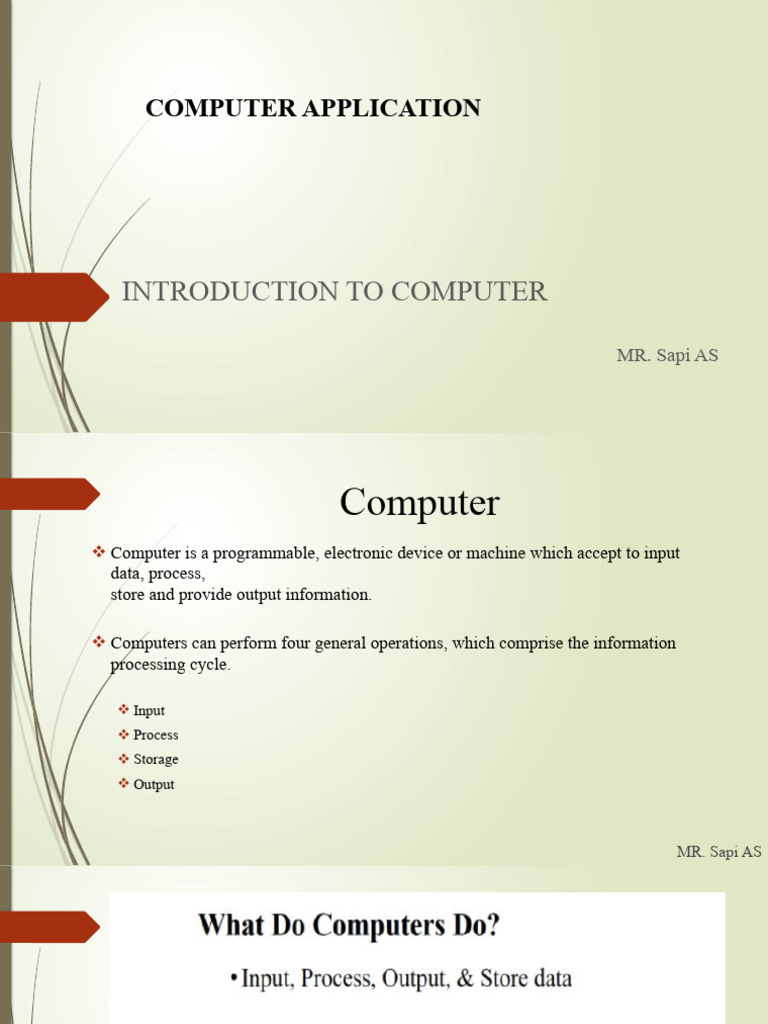 Introduction to Computer | Download Free PDF | Computer Data Storage | Computer Monitor