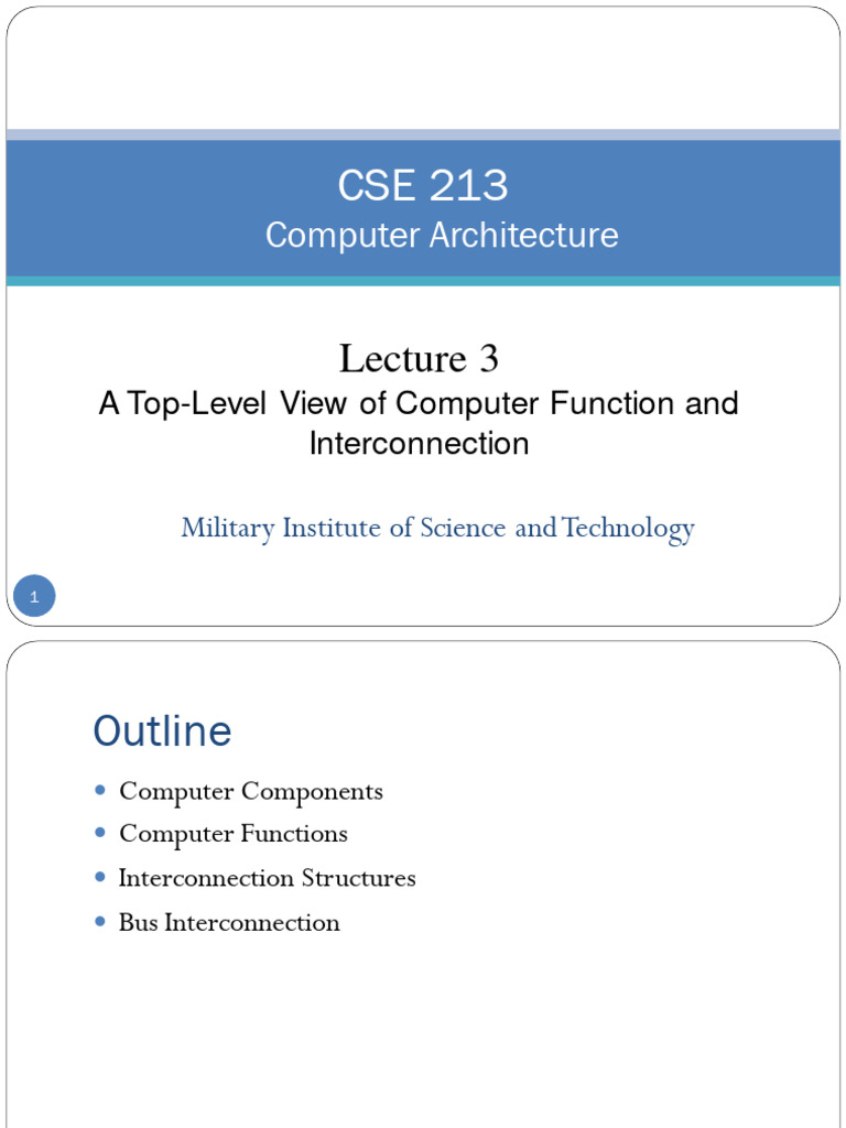 L 3 A Top Level View Of Computer Pdf Central Processing Unit Inputoutput 
