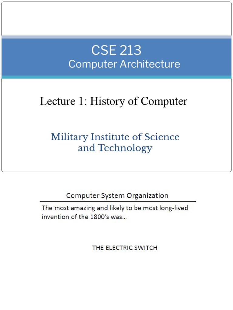 L-1 (History of Computer) | PDF | Central Processing Unit | Microprocessor