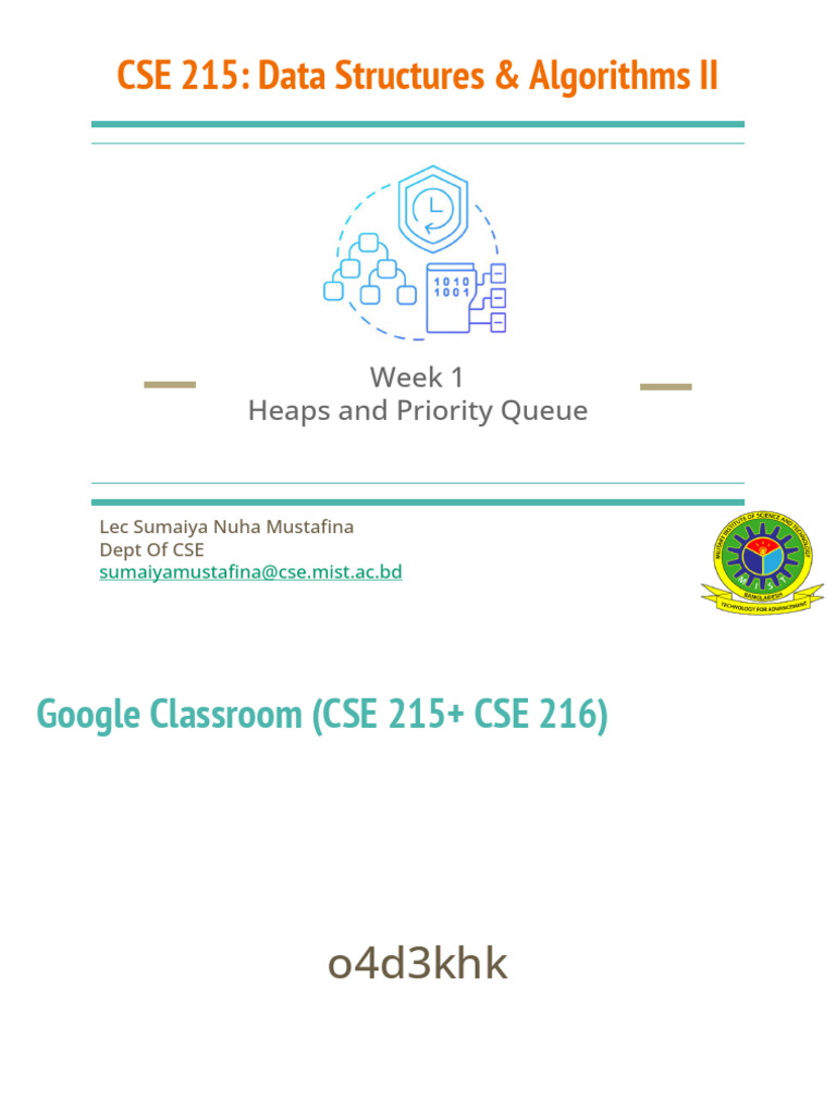 Week 1 Heap And Priority Queue Pdf Algorithms And Data Structures