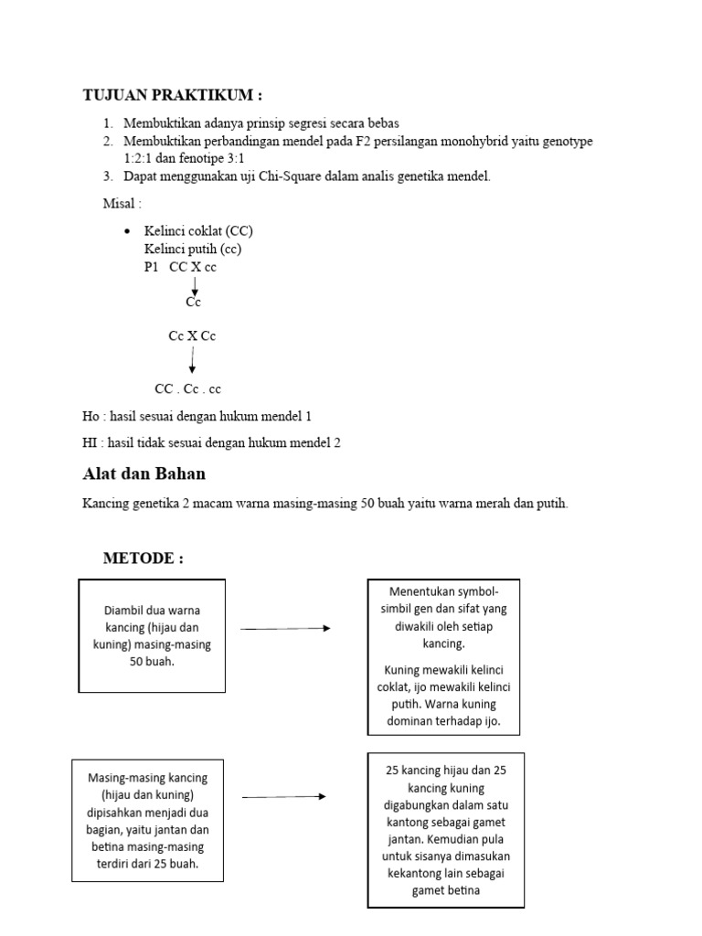 Praktikum Genetika: Uji Hukum Mendel | PDF