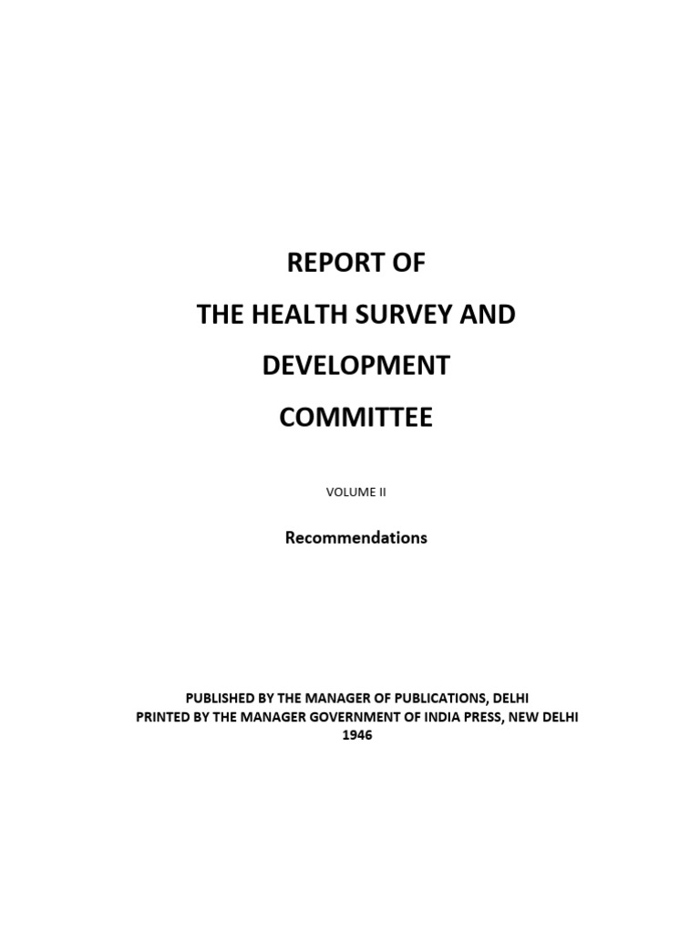 Bhore Committee Report - Vol II | PDF | Health Care | Nursing