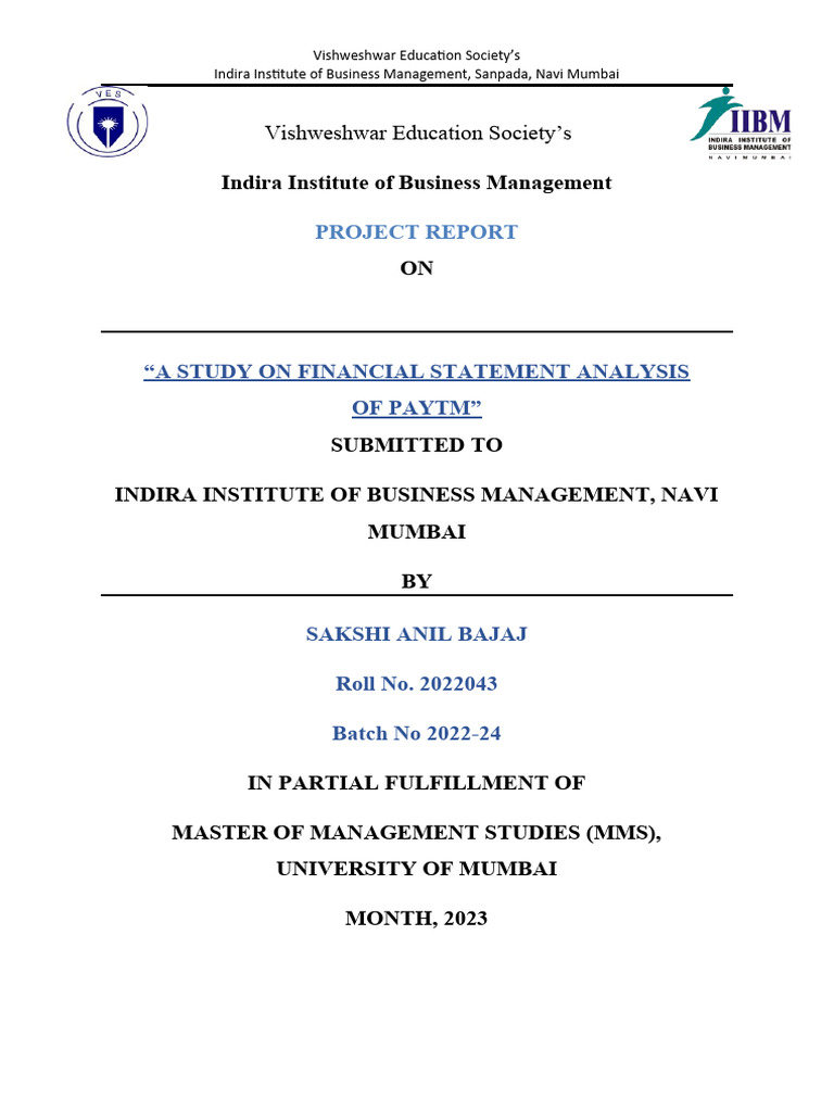SIP Soft Copy - (FINAL) | PDF | Balance Sheet | Business Economics