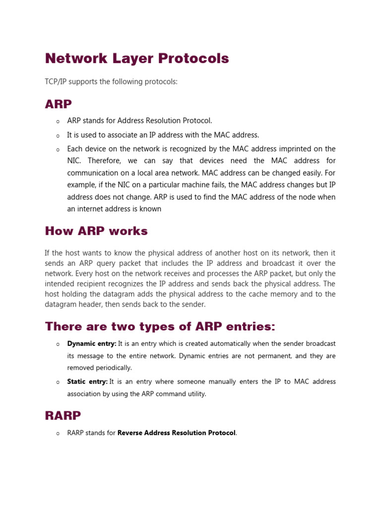 Network Layer Protocols | PDF | Internet Protocols | Communications Protocols