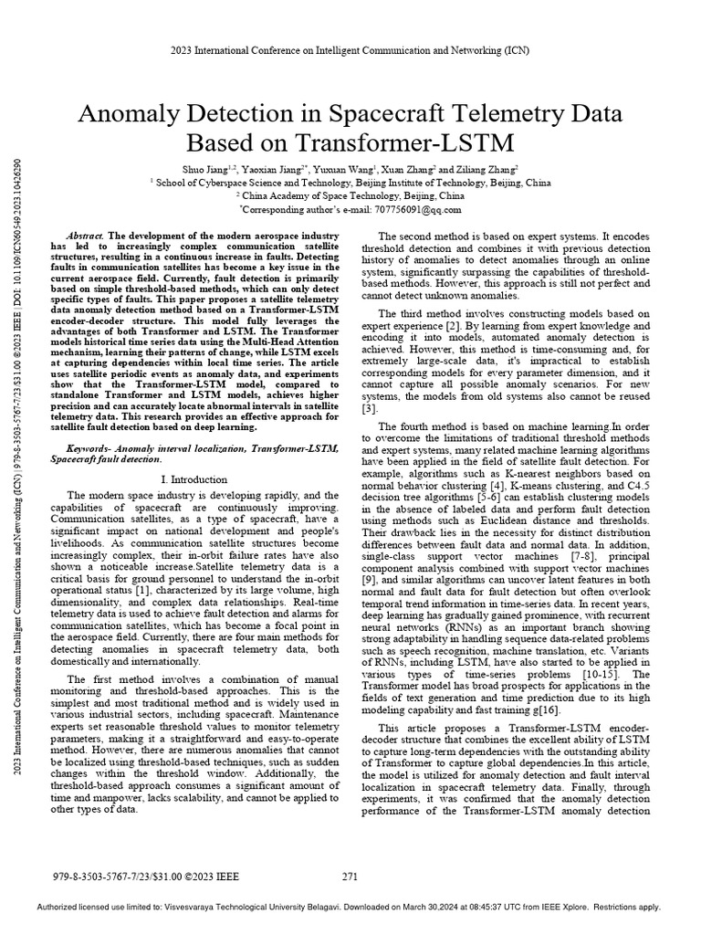 Spacecraft Telemetry Anomaly Detection | PDF | Applied Mathematics | Learning